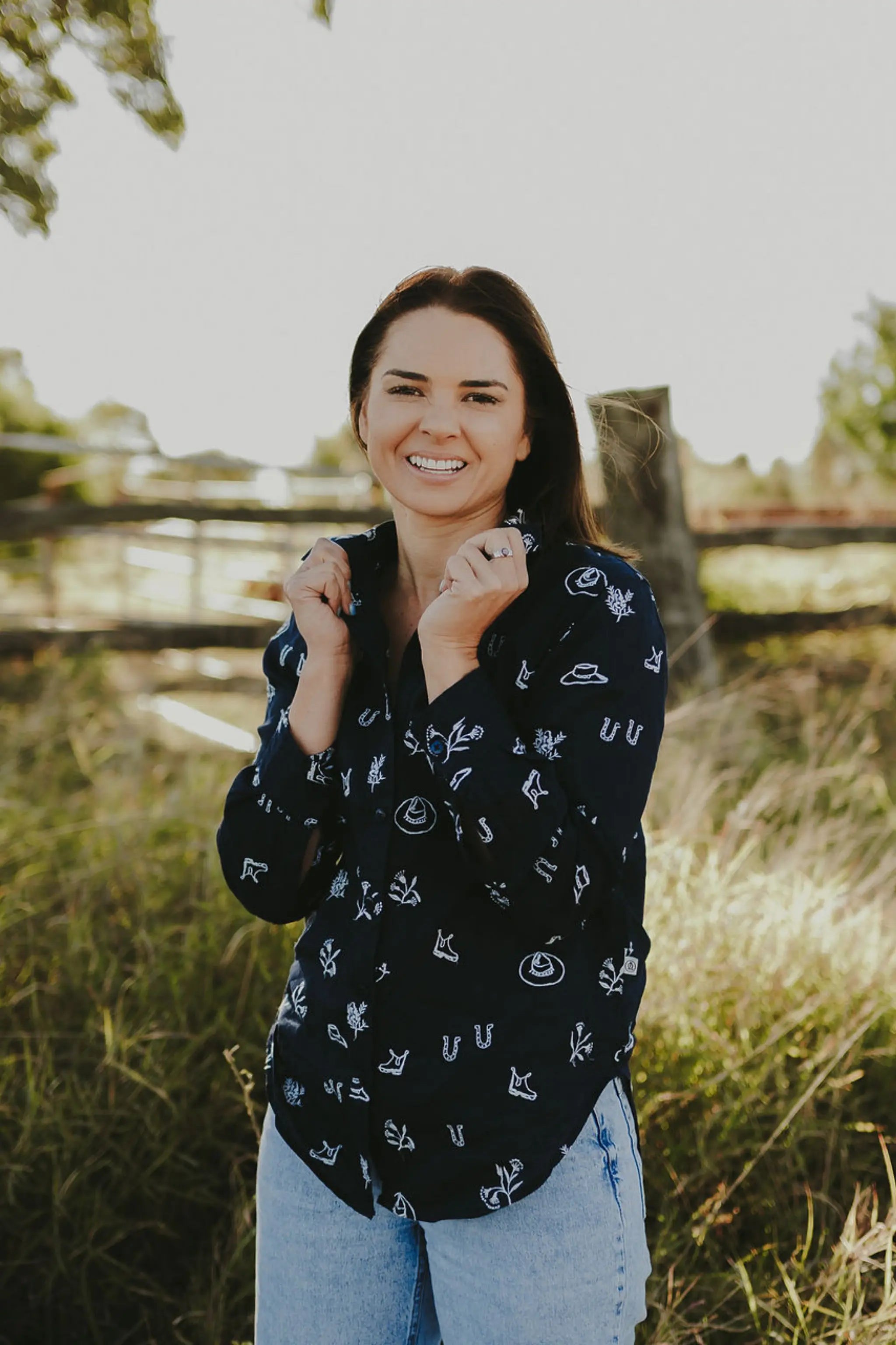 Lady Jane Embroidered Organic Linen Shirt: Spinifex & Outback Eclipse | Outback Linen – Outback ...