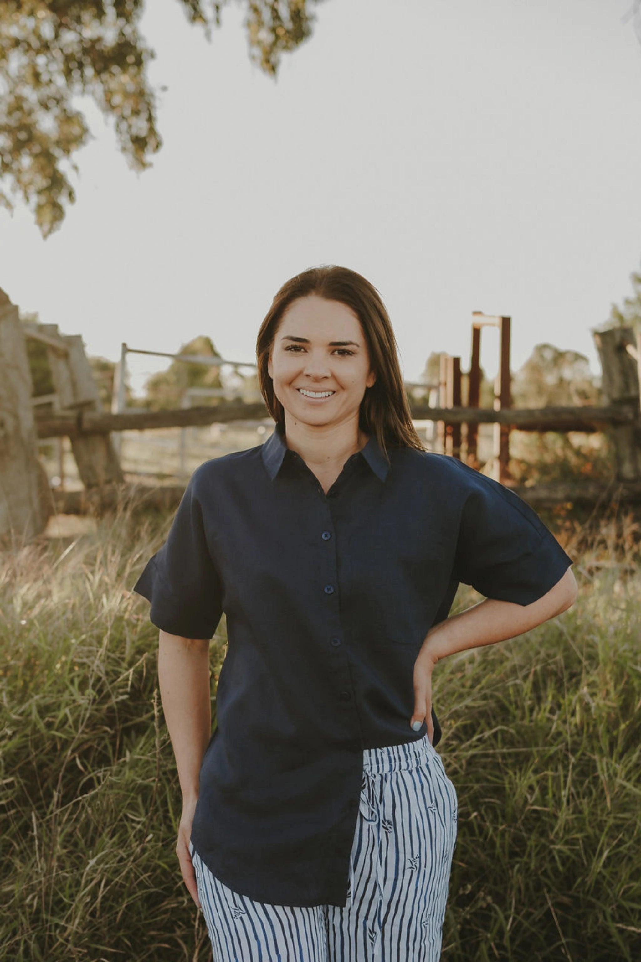 Everyday Outback Eclipse Navy Organic Linen Short Sleeve Shirt – Outback Linen Co