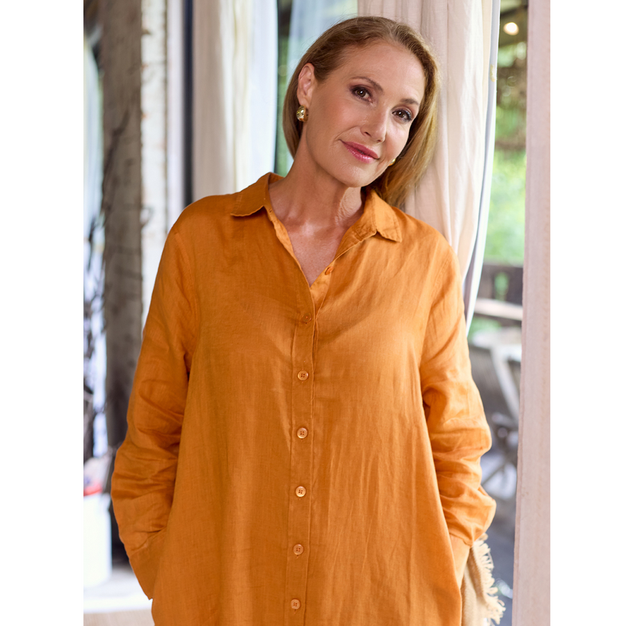 Preorder // Orange Rust Everyday Organic Linen Dress ETA June 9th ...