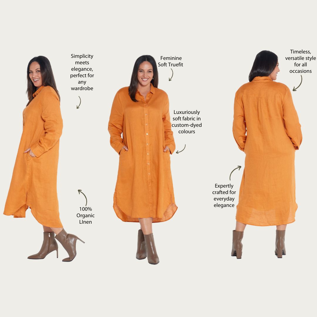 Preorder // Orange Rust Everyday Organic Linen Dress ETA June 9th ...